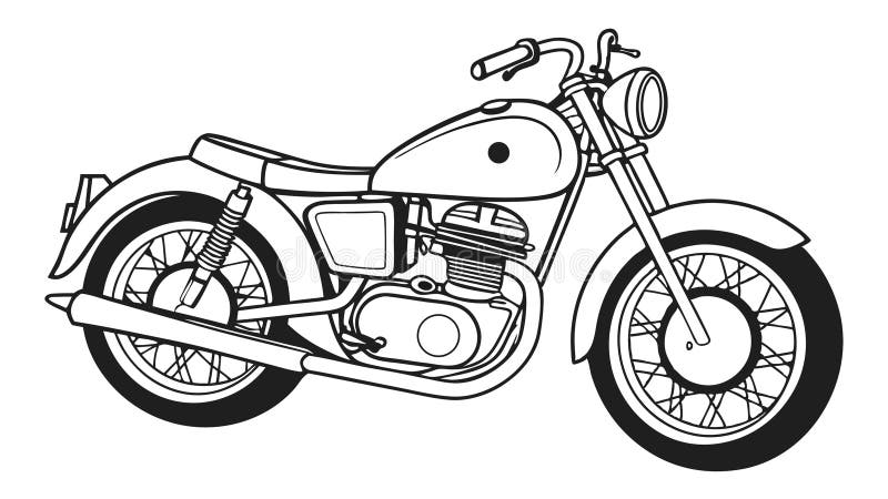 Simple Motorcycle Outline Vector Illustration, Transportation Graphic ...