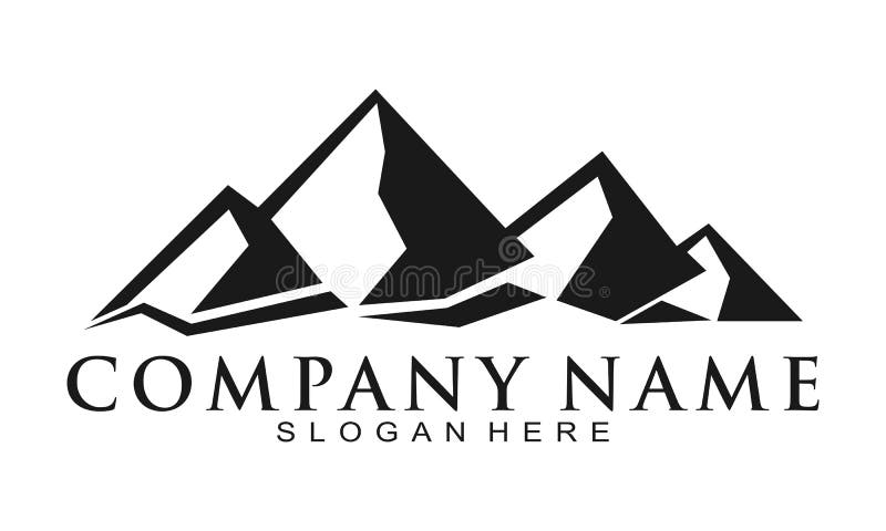 Simple Mountain Illustration Vector Logo Stock Vector - Illustration of ...