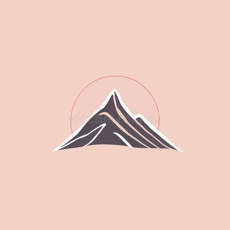 Simple Mountain Logo Design, Minimal Logo Stock Illustration ...