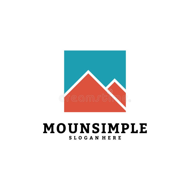 Simple Mountain Logo Vector Template Design, Mount in Box, a-initial ...