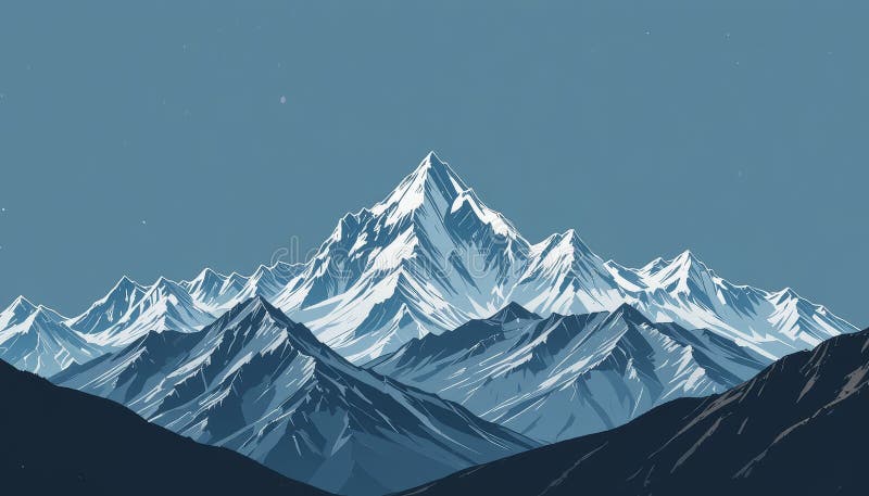 Simple Mountain Range Outline for Clean and Modern Graphics. Stock ...