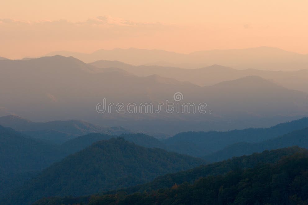 Simple Mountain Sunset stock photo. Image of blue, landscape - 654726