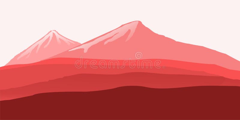 Simple Mountain with Terrain only Flat Landscape Stock Illustration ...