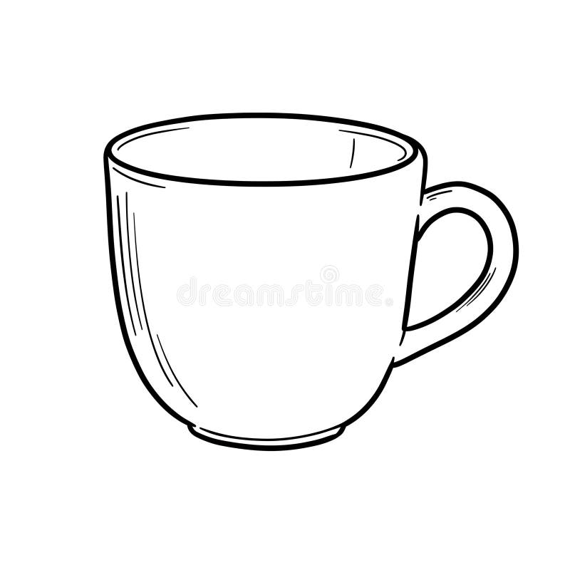 Simple Mug Drawing stock illustration. Illustration of clipart - 375304565