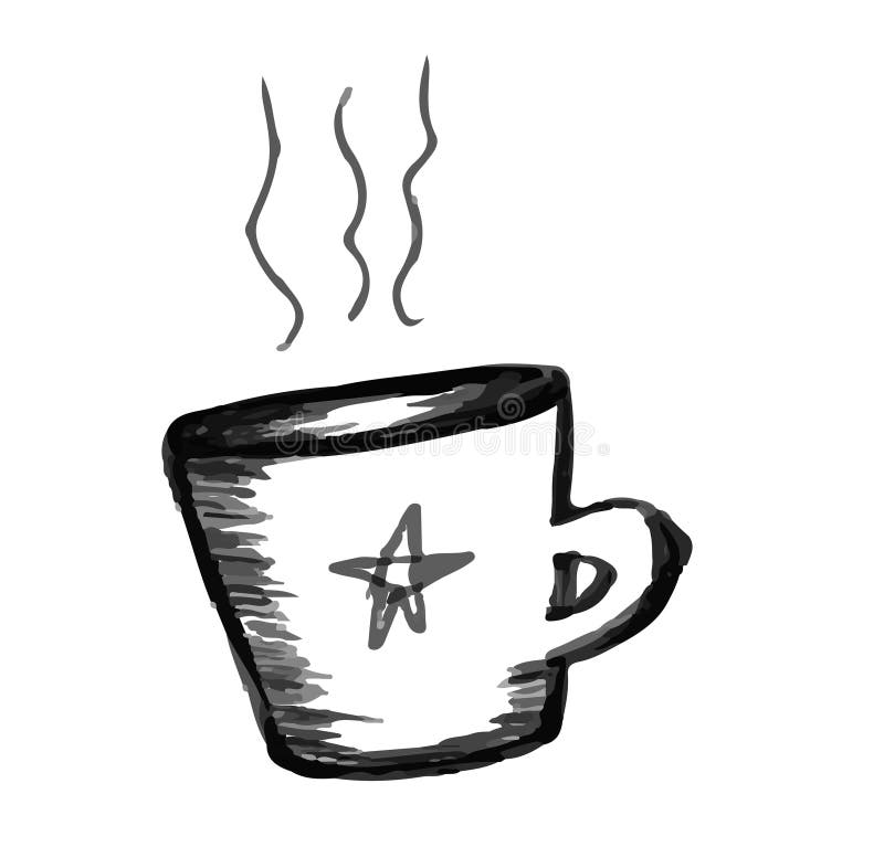 Simple Mug Hot Doodle Sketch Illustration Vector Isolated Object Stock ...