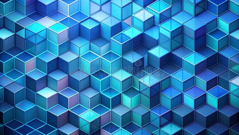 Simple Multi-pattern Background with Blue Gradient. Stock Illustration ...