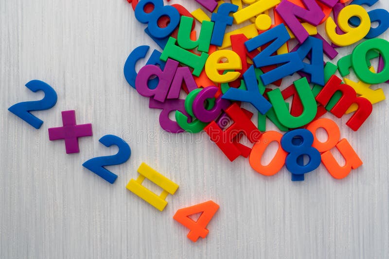 Simple Multiplication Formula with Colorful Numbers Stock Image - Image ...