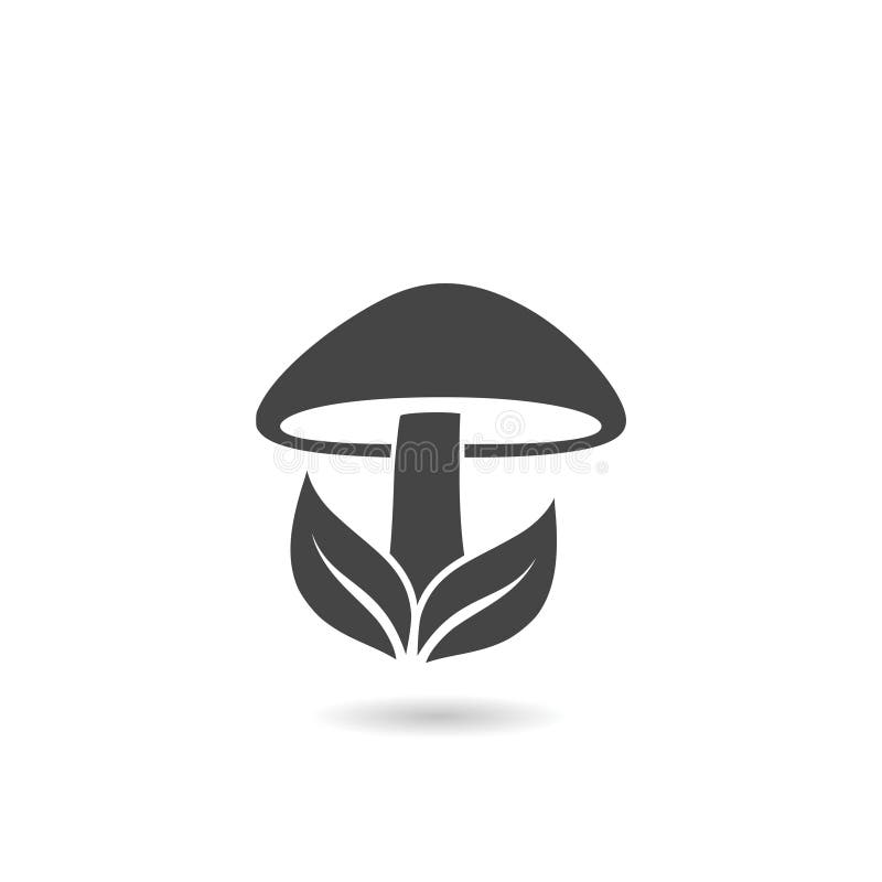 Simple Mushroom Icon with Shadow Stock Vector - Illustration of line ...