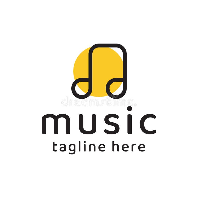 Simple music logo design stock vector. Illustration of label - 247598313