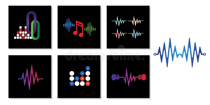 Simple Music Sound Logo Vector Icon Stock Vector - Illustration of ...