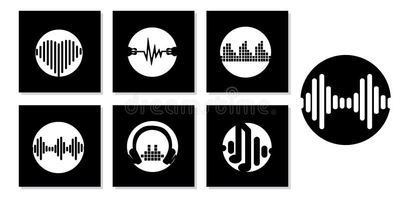 Music Sound Wave Logo Icon Vector, Speaker and Headset Stock Vector ...