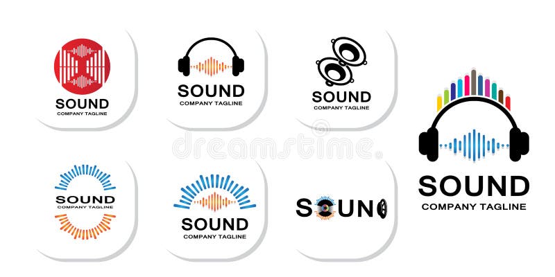 Simple Music Sound Logo Vector Icon Stock Vector - Illustration of ...