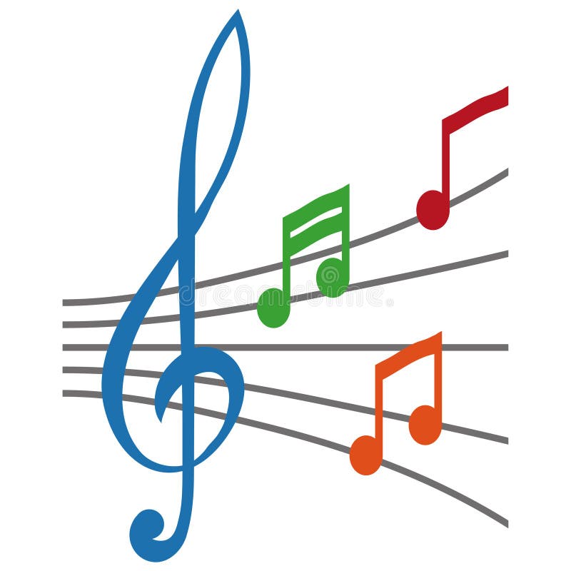 Simple Musical Note Symbol, Treble Clef Concept, Music Notes with ...
