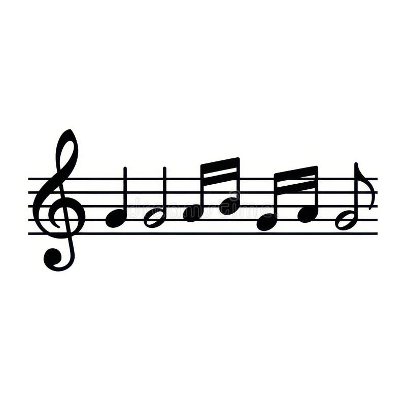 Simple Musical Staff with Treble Clef and Eighth Notes Stock ...