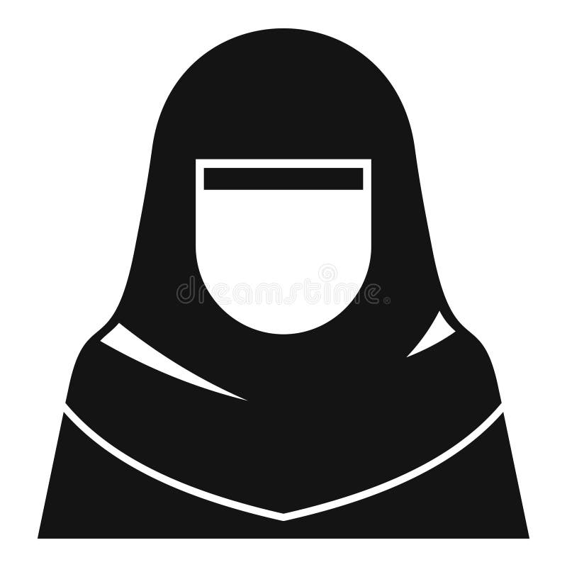Muslim Woman Wearing Traditional Niqab Covering Face Icon Stock