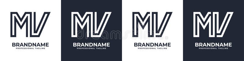 Simple MV Monogram Logo, Suitable for Any Business with MV or VM ...