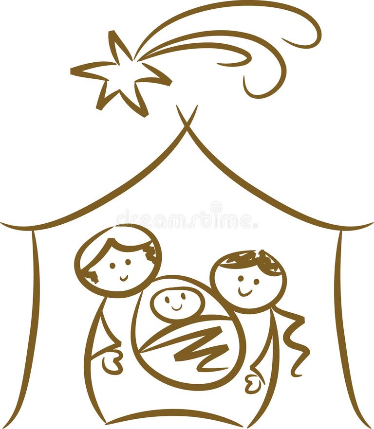 Simple Nativity Drawing Stock Illustrations – 1,110 Simple Nativity ...
