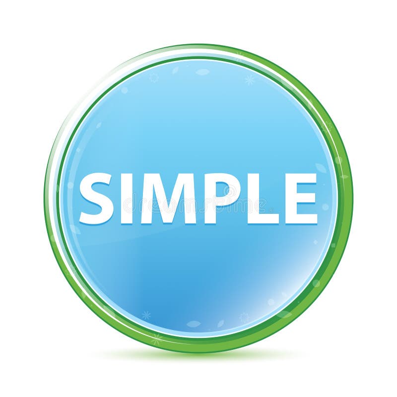 Simple Natural Aqua Cyan Blue Round Button Stock Illustration ...