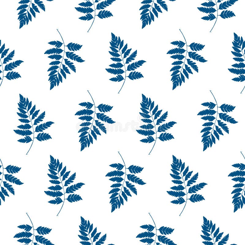 Simple Natural Fern Seamless Pattern. Vector Illustration Stock ...