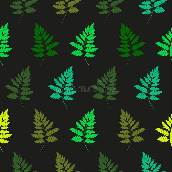 Simple Natural Fern Seamless Pattern. Vector Illustration Stock ...
