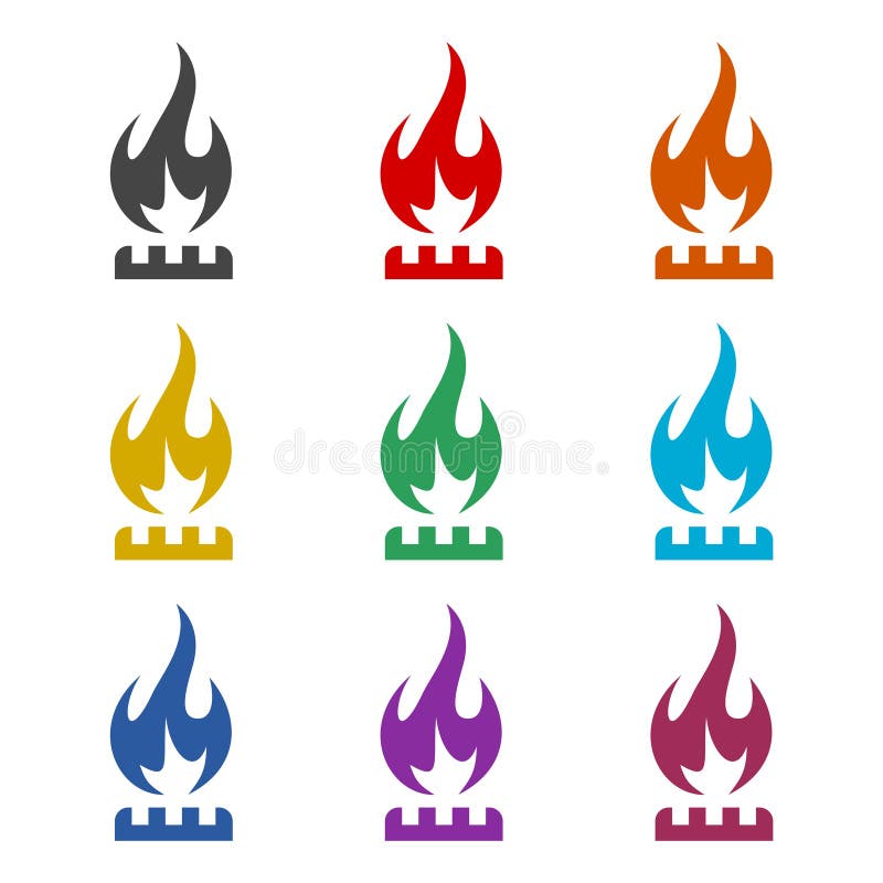 Simple Natural Gas Icon, Color Set Stock Vector - Illustration of ...