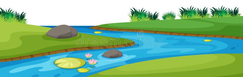 A simple river scene stock vector. Illustration of clipart - 150948890