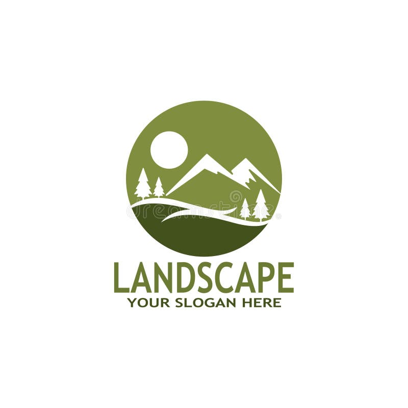 Simple Nature Landscape Logo Vector Illustration Stock Illustration ...