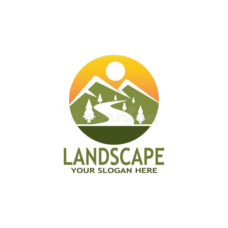 Simple Nature Landscape Logo Vector Illustration Stock Illustration ...