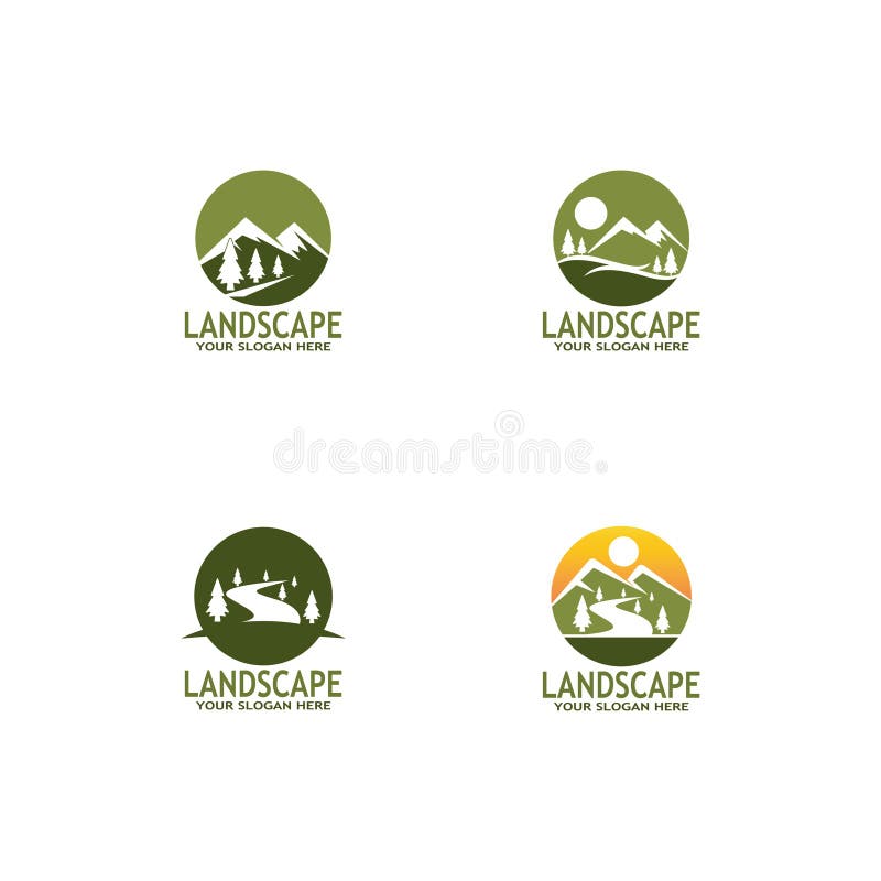Simple Nature Landscape Logo Vector Illustration Stock Illustration ...