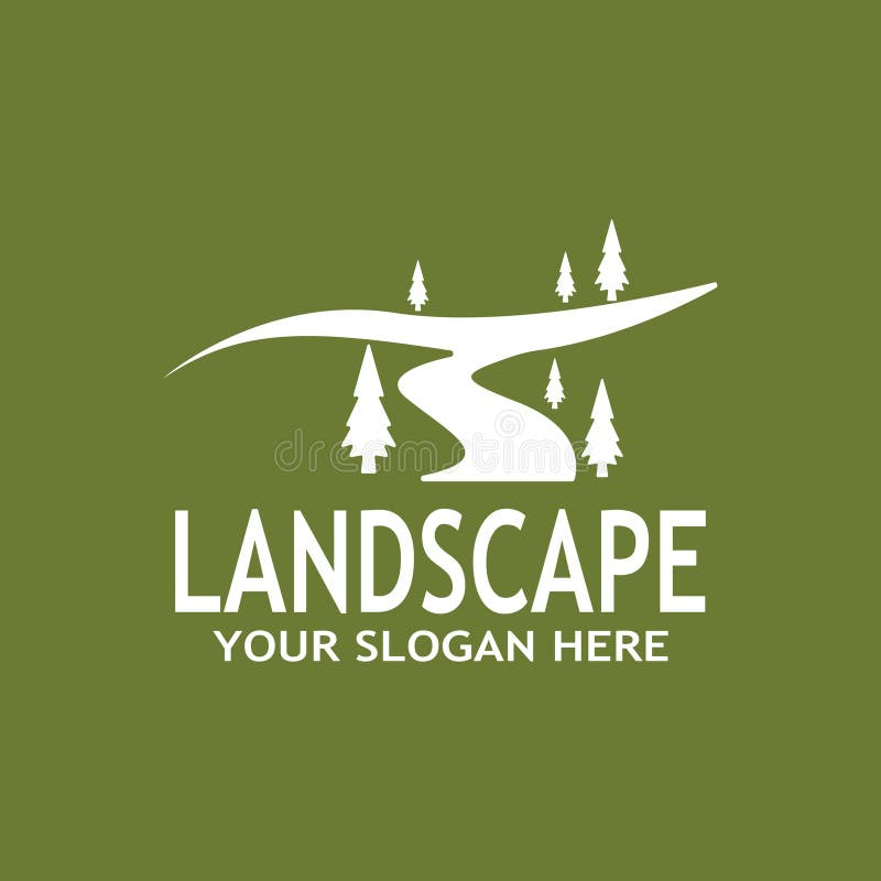 Simple Nature Landscape Logo Vector Illustration Stock Illustration ...