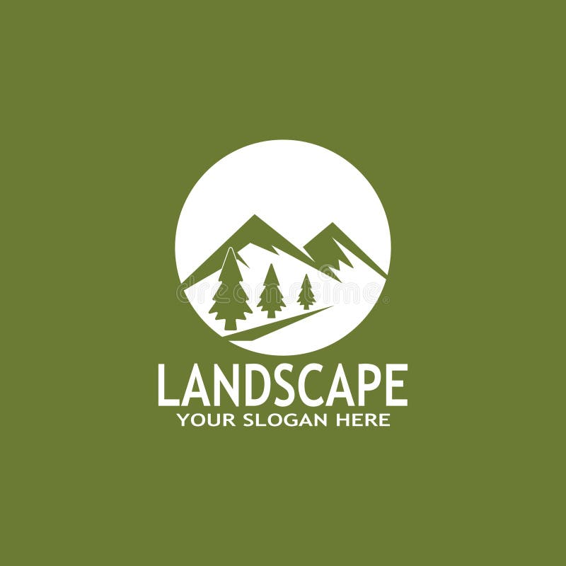 Simple Nature Landscape Logo Vector Illustration Stock Illustration ...