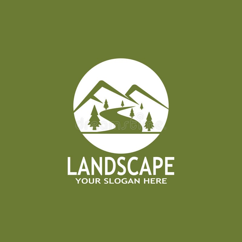 Simple Nature Landscape Logo Vector Illustration Stock Illustration ...