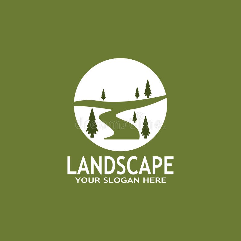 Simple Nature Landscape Logo Vector Illustration Stock Illustration ...