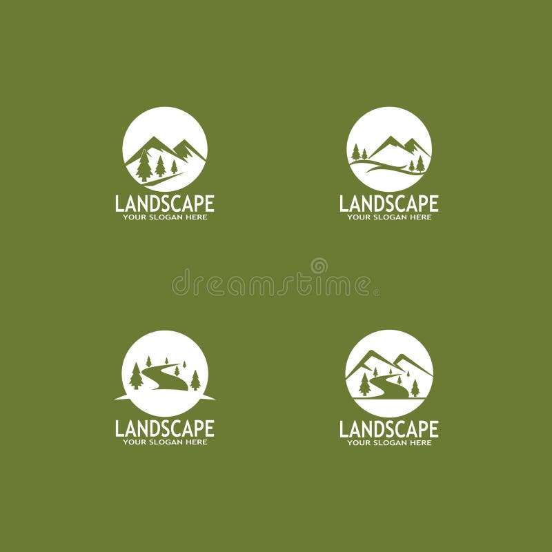 Simple Nature Landscape Logo Vector Illustration Stock Illustration ...