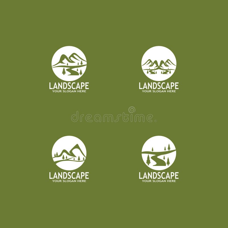 Simple Nature Landscape Logo Vector Illustration Stock Illustration ...