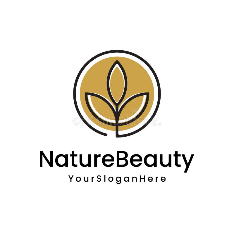 Simple nature line logo stock vector. Illustration of leaf - 239893795