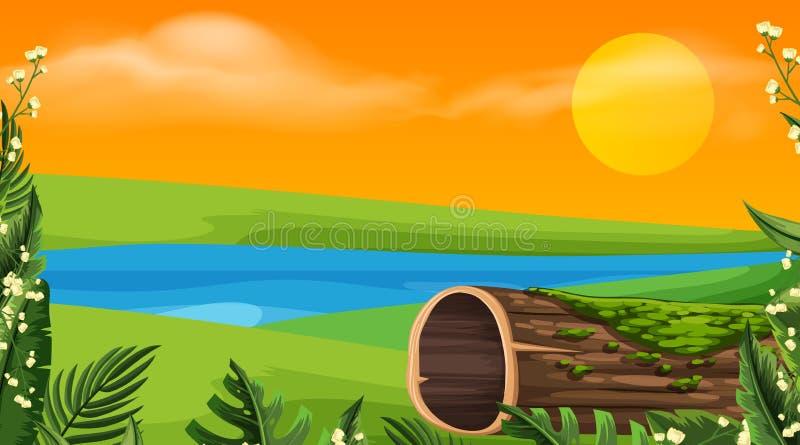 A simple river scene stock vector. Illustration of clipart - 150948890