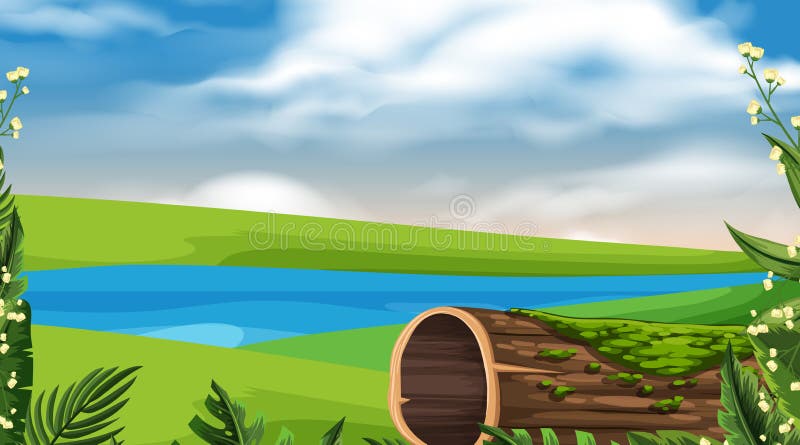 A simple river scene stock vector. Illustration of clipart - 150948890