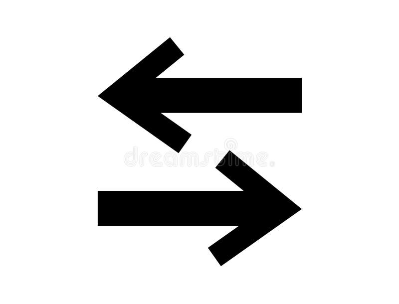 Left Right Arrow on White Background Stock Vector - Illustration of ...
