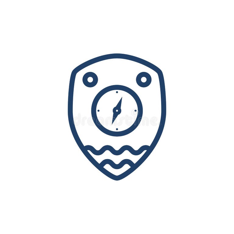 Simple Navy Marine Compass Shield Outline Badge Stock Vector ...