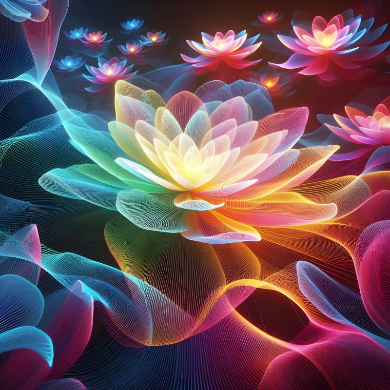 Simple Neon Rainbow Flower. Stock Illustration - Illustration of symbol ...