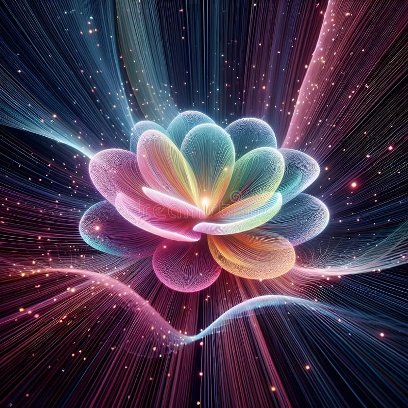 Simple Neon Rainbow Flower. Stock Illustration - Illustration of ...