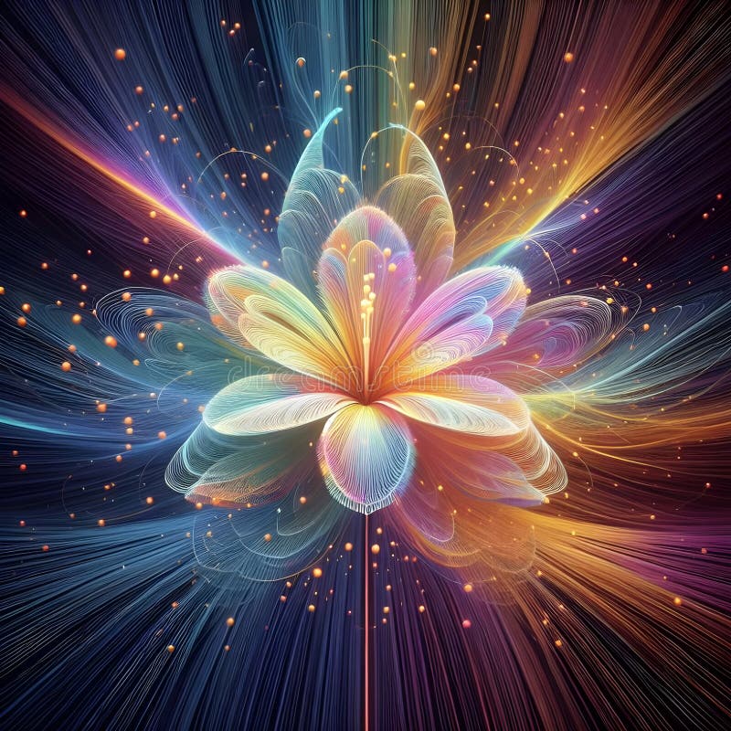 Simple Neon Rainbow Flower. Stock Illustration - Illustration of life ...