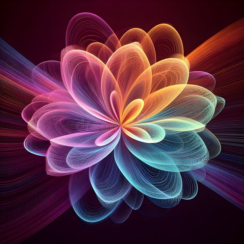 Simple Neon Rainbow Flower. Stock Illustration - Illustration of growth ...