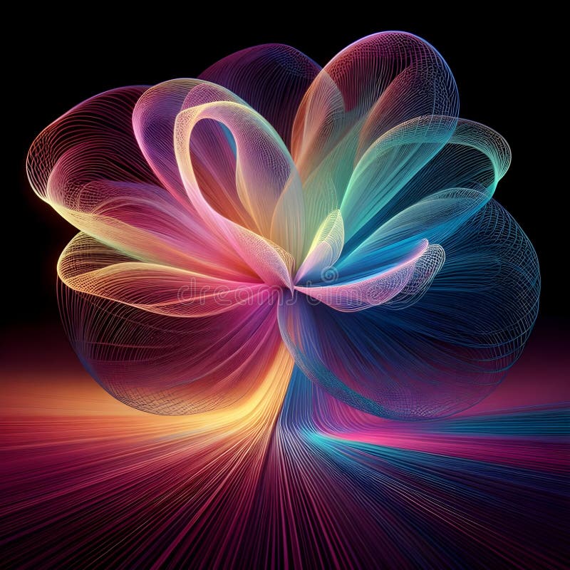 Simple Neon Rainbow Flower. Stock Illustration - Illustration of bloom ...