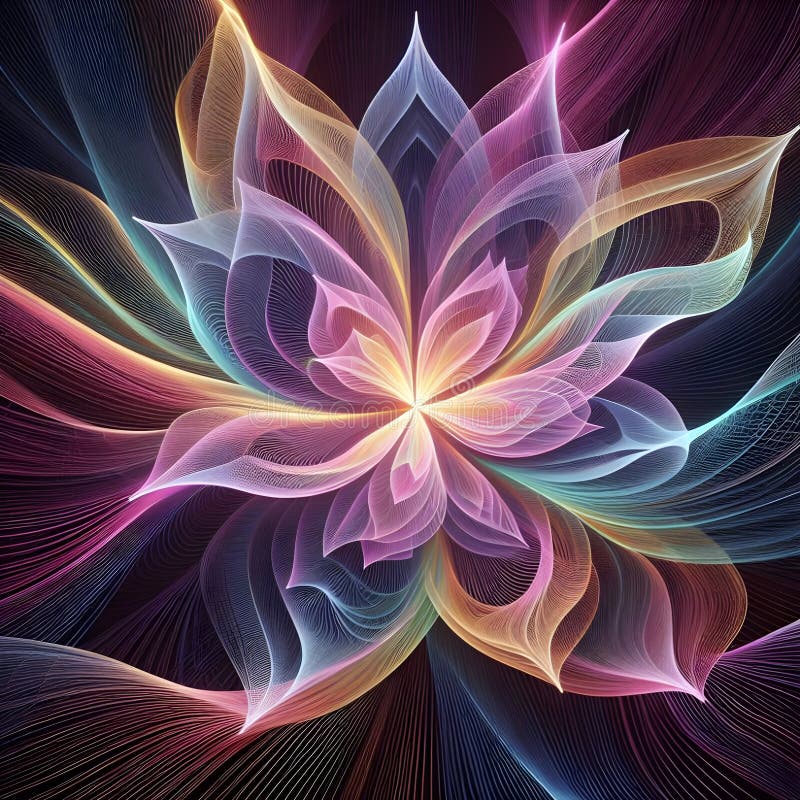 Simple Neon Rainbow Flower. Stock Illustration - Illustration of growth ...