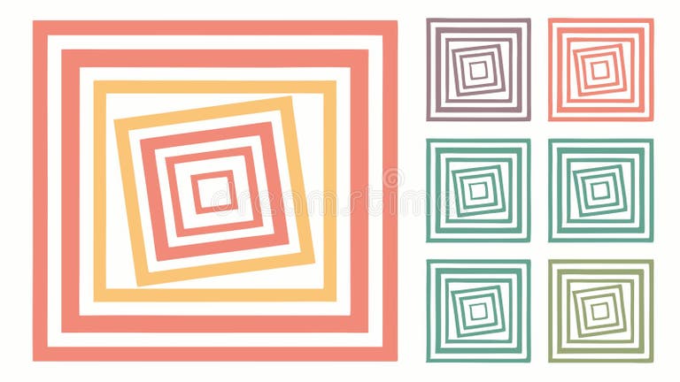Simple Nested Geometric Squares Pattern, Minimalist Design, Vector ...