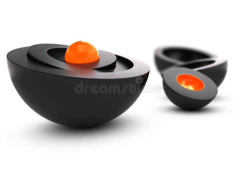 Nesting Spheres Orange Core Black Shell Stock Illustrations – 1 Nesting ...