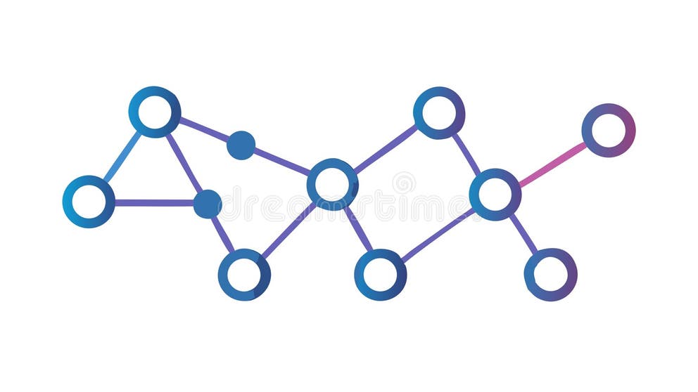 Simple Network Connection Vector, Linked Nodes Diagram, Vector Design ...