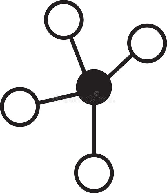 Simple Network Icon Connecting Four Circles, Symbolizing Data Exchange ...
